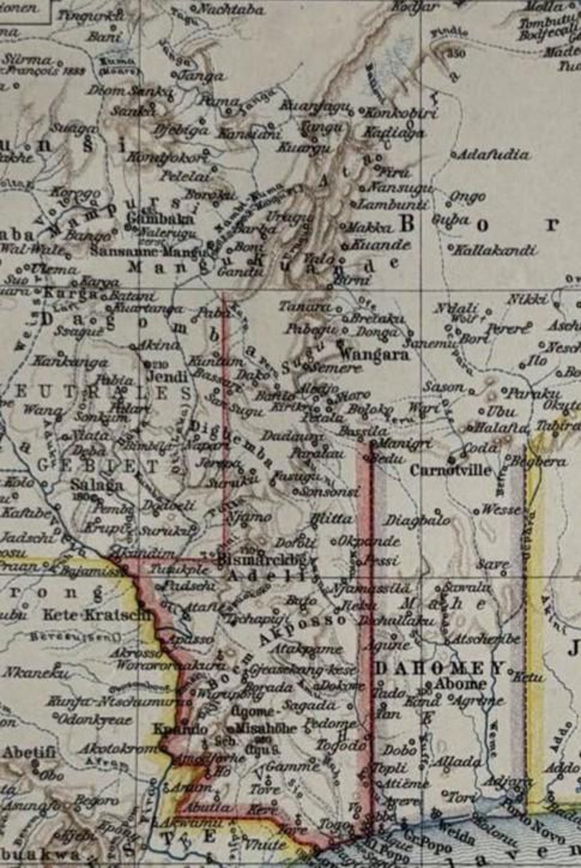 TG Togo / Orig. 1897 Antique Map of Togo - Etsy