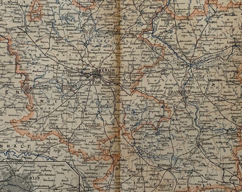 DE Brandenburg / Orig. 1893 Antique Map of Brandenburg - Etsy