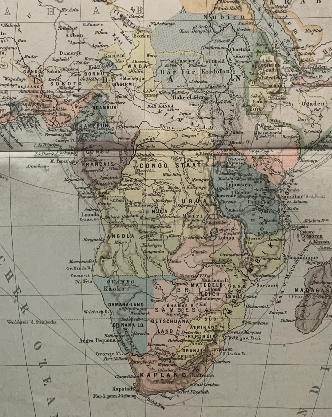 Africa / Orig. 1890 Antique Map of Africa - Etsy