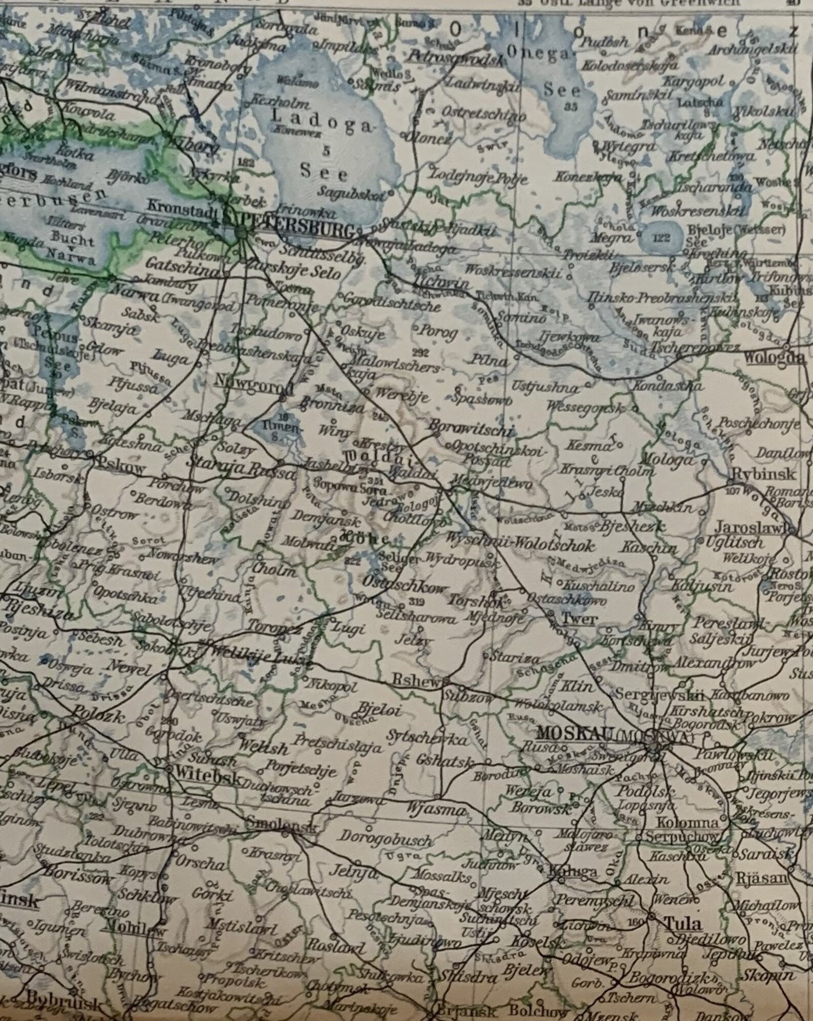 Russia / Orig. 1907 Antique Map of Central Russia - Etsy