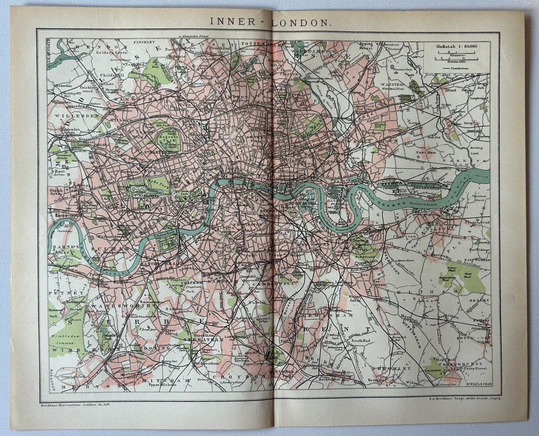 UK London / Orig. 1894 Antique City Plan of London - Etsy