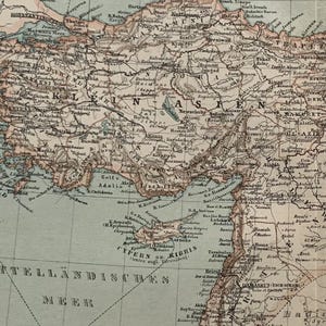 TR Turkey / Orig. 1893 Antique Map of Asia Minor / Anatolia - Etsy