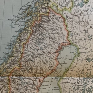 Northern Europe / Orig. 1909 Antique Map of Norway and Sweden - Etsy
