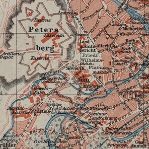 DE Erfurt / Orig. 1897 Antique City Plan of Erfurt - Etsy