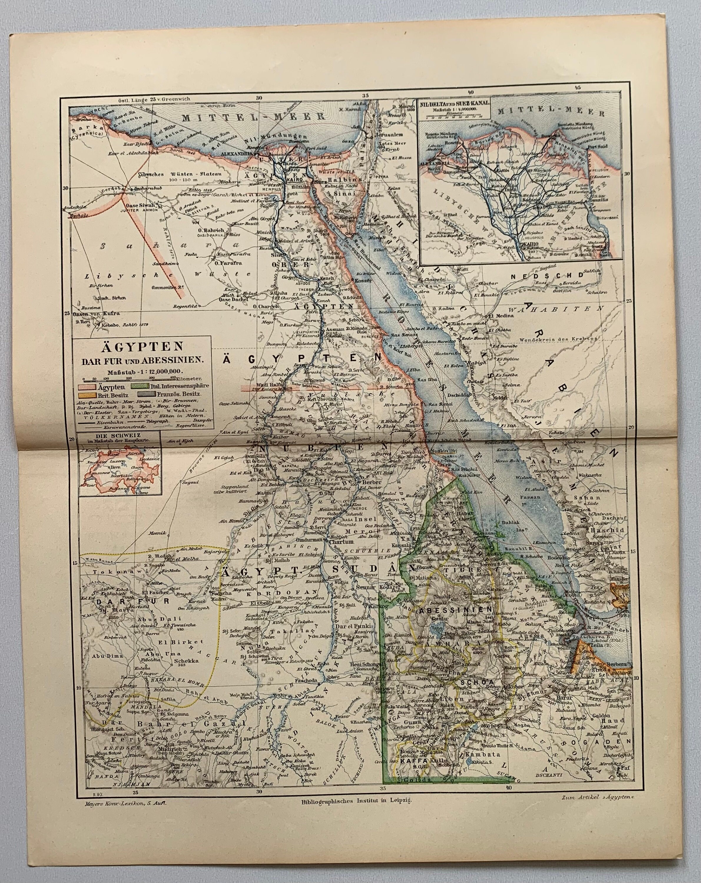 EG Egypt / Orig. 1896 Antique Map of Egypt - Etsy