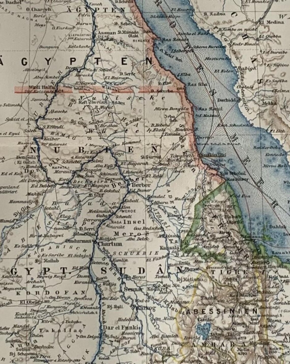 EG Egypt / Orig. 1895 Antique Map of Egypt - Etsy