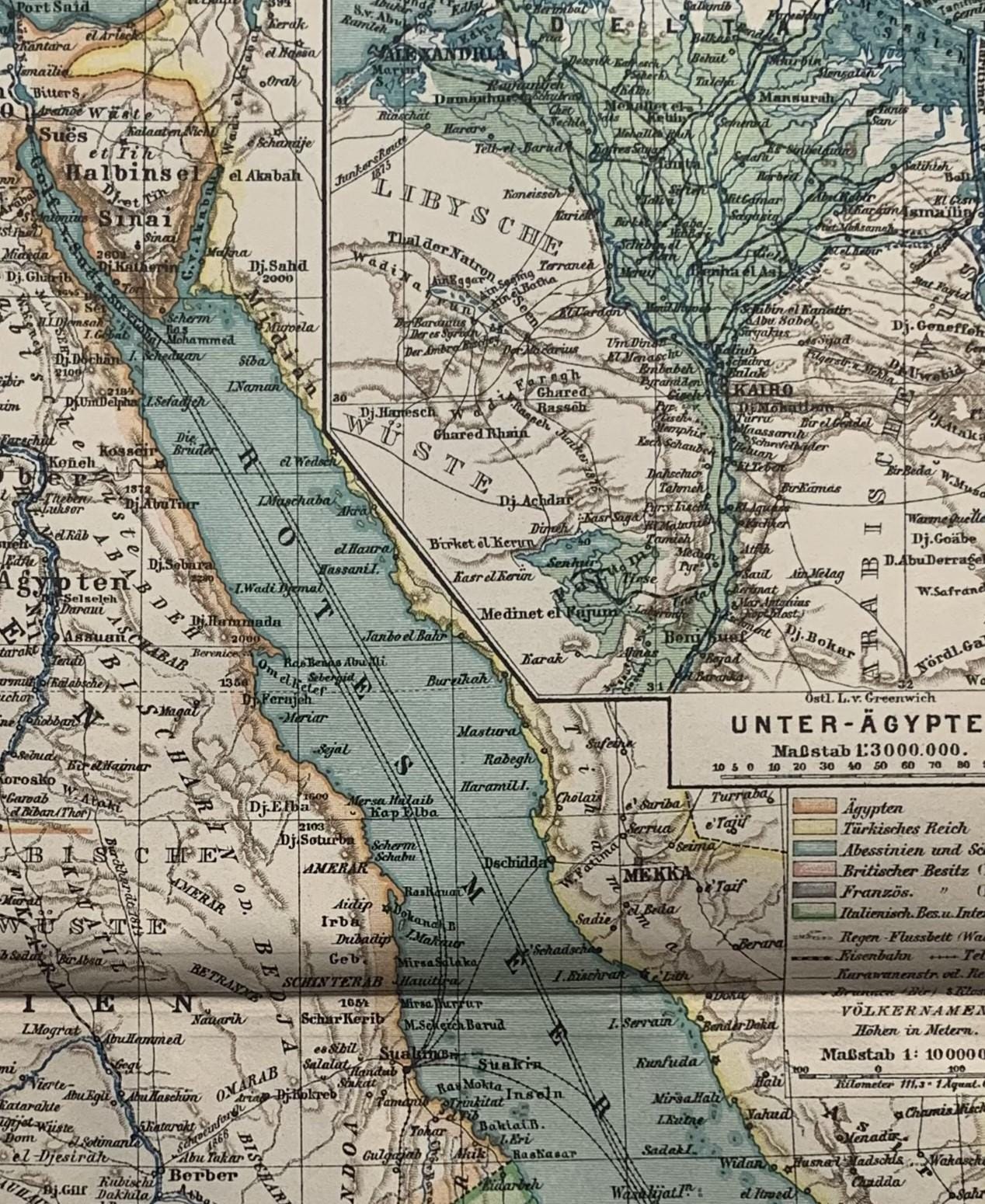 EG Egypt / Orig. 1898 Antique Map of Egypt - Etsy