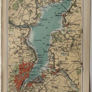 DE Kiel / Orig. 1896 Antique City Plan of the Port of Kiel - Etsy