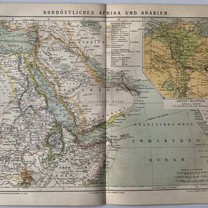 North East Africa / Orig. 1882 Antique Map of North East Africa and ...