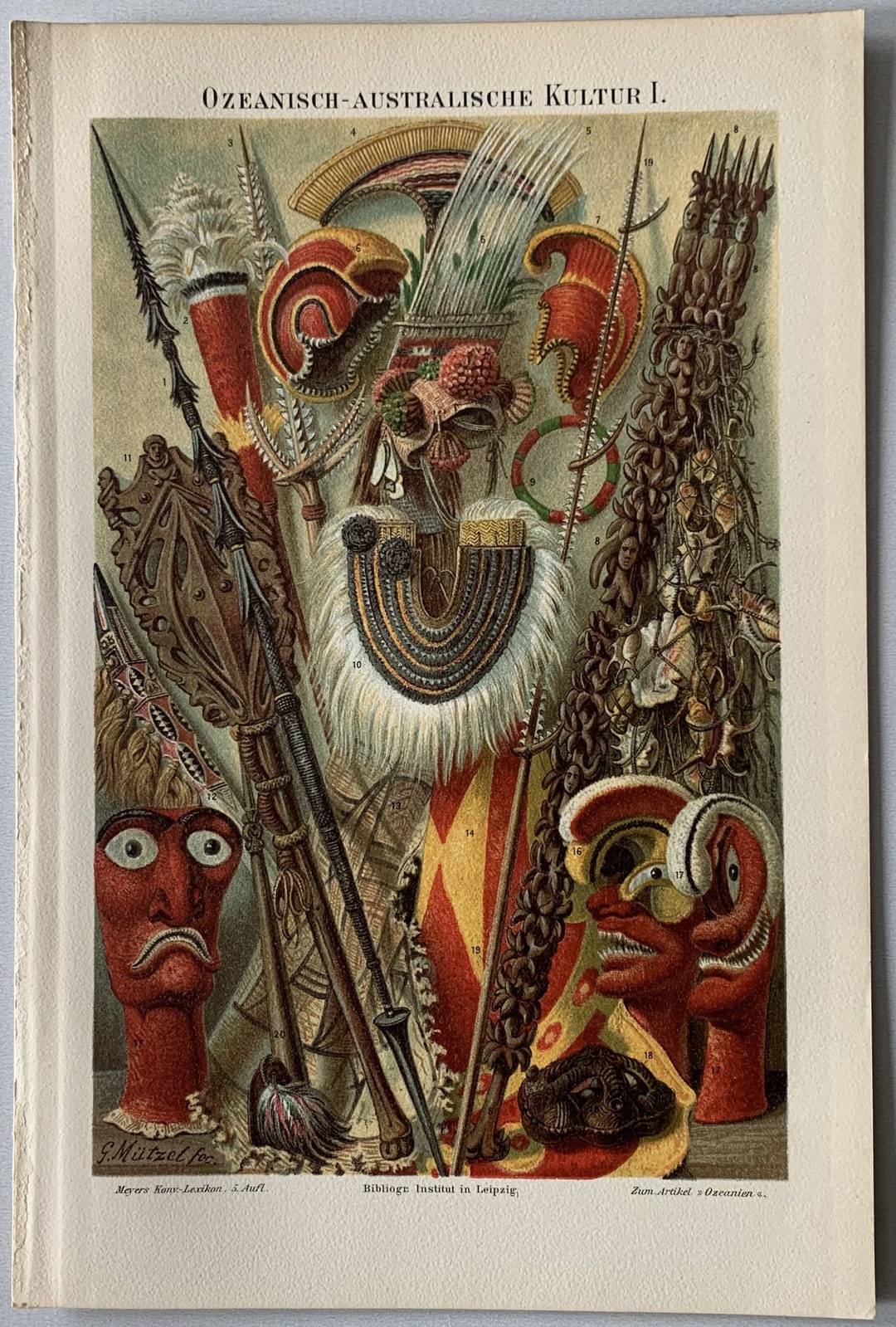 Culture / Original 1896 Chromolitho of Oceanic / Australian - Etsy