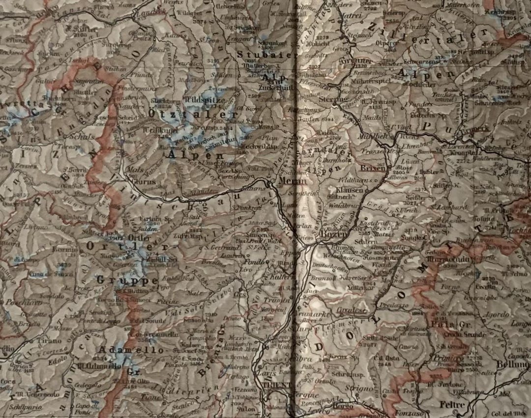 AT Tirol / Orig. 1908 Antique Map of Tirol - Etsy