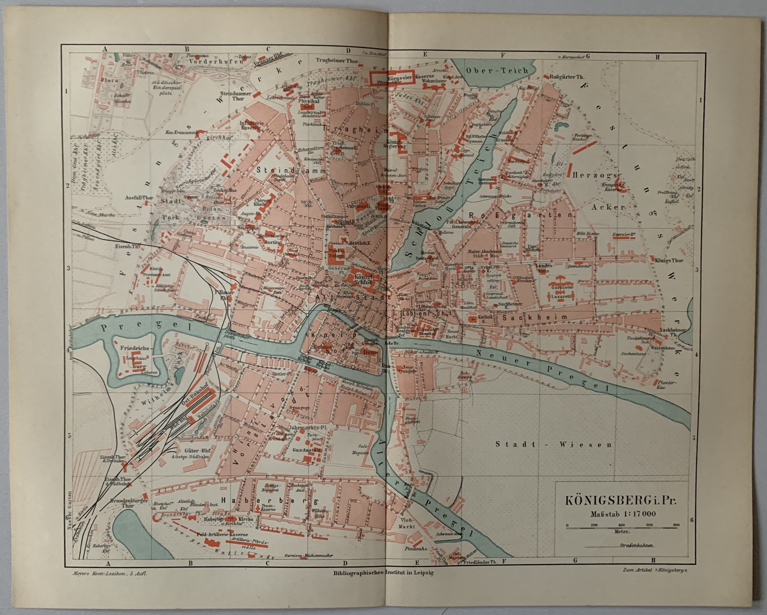 Konigsberg East Prussia Map 1890
