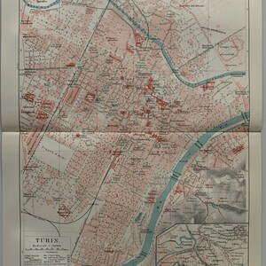IT Turin / Orig. 1909 Antique City Plan of Turin - Etsy