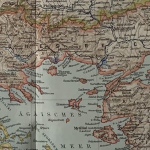 TR Turkey / Orig. 1908 Antique Map of European Turkey - Etsy