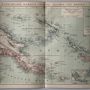 Oceania / Orig. 1894 Antique Map of German Colonies in East Indies - Etsy