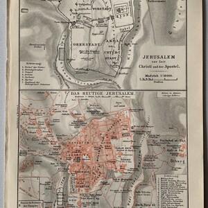 IL Jerusalem / Orig. 1894 Antique City Plan of Jerusalem - Etsy