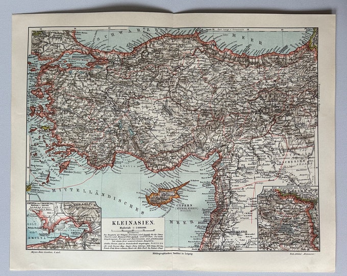 190+ Years Old Map of Ancient Asia Minor - Original Antique Print ...