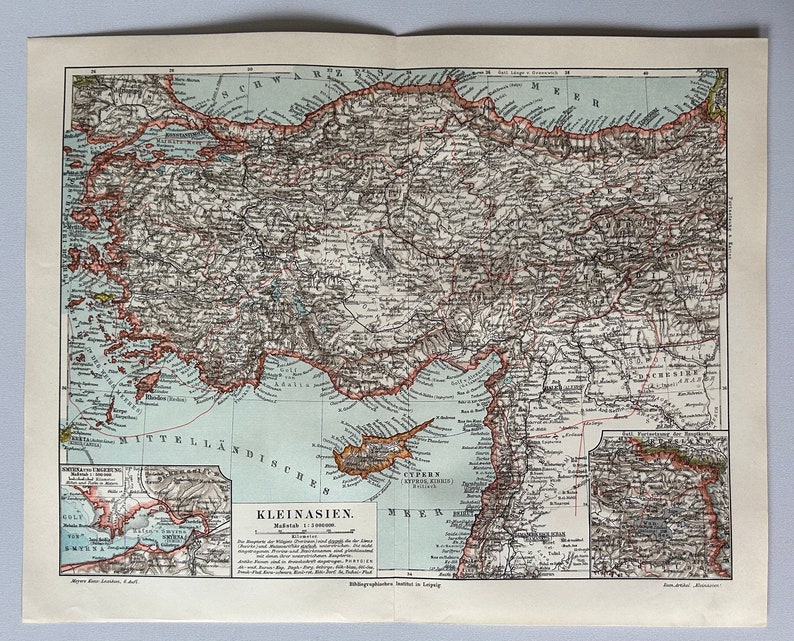 TR Turkey / Orig. 1905 Antique Map of Asia Minor / Anatolia - Etsy
