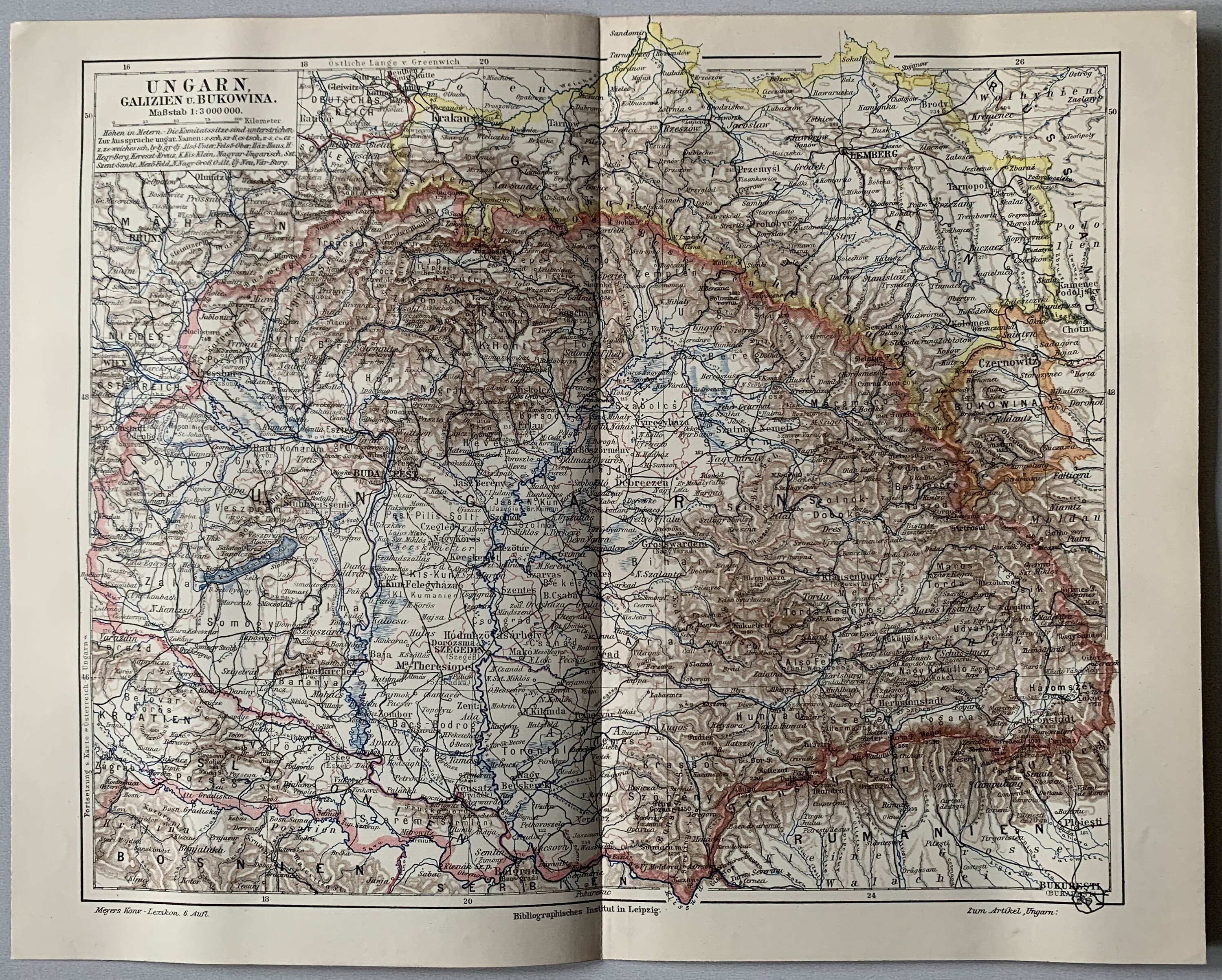 Hungary / Orig. 1909 Antique Map of Hungary - Etsy
