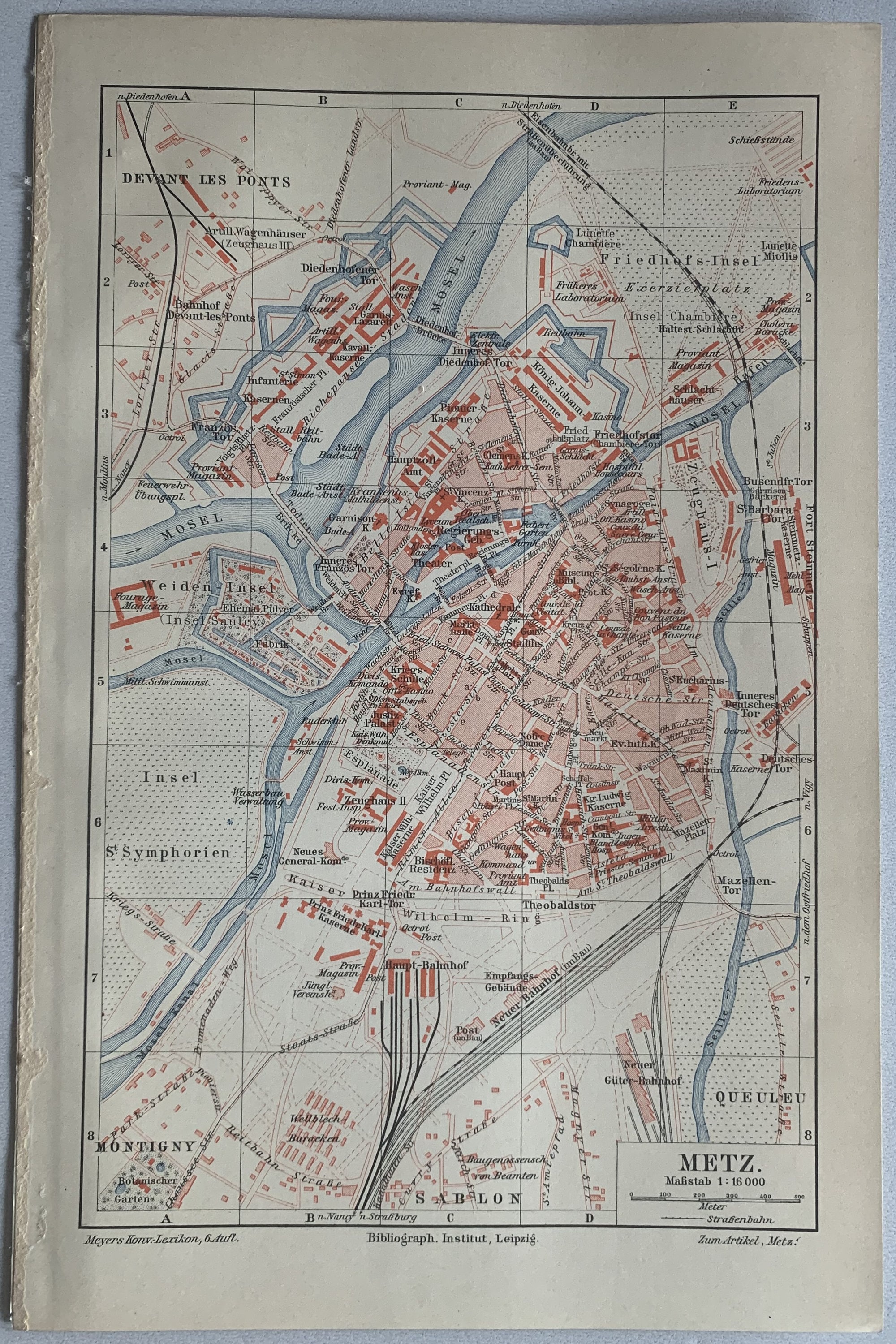 FR Metz / Orig. 1907 Antique City Plan of Metz in France - Etsy