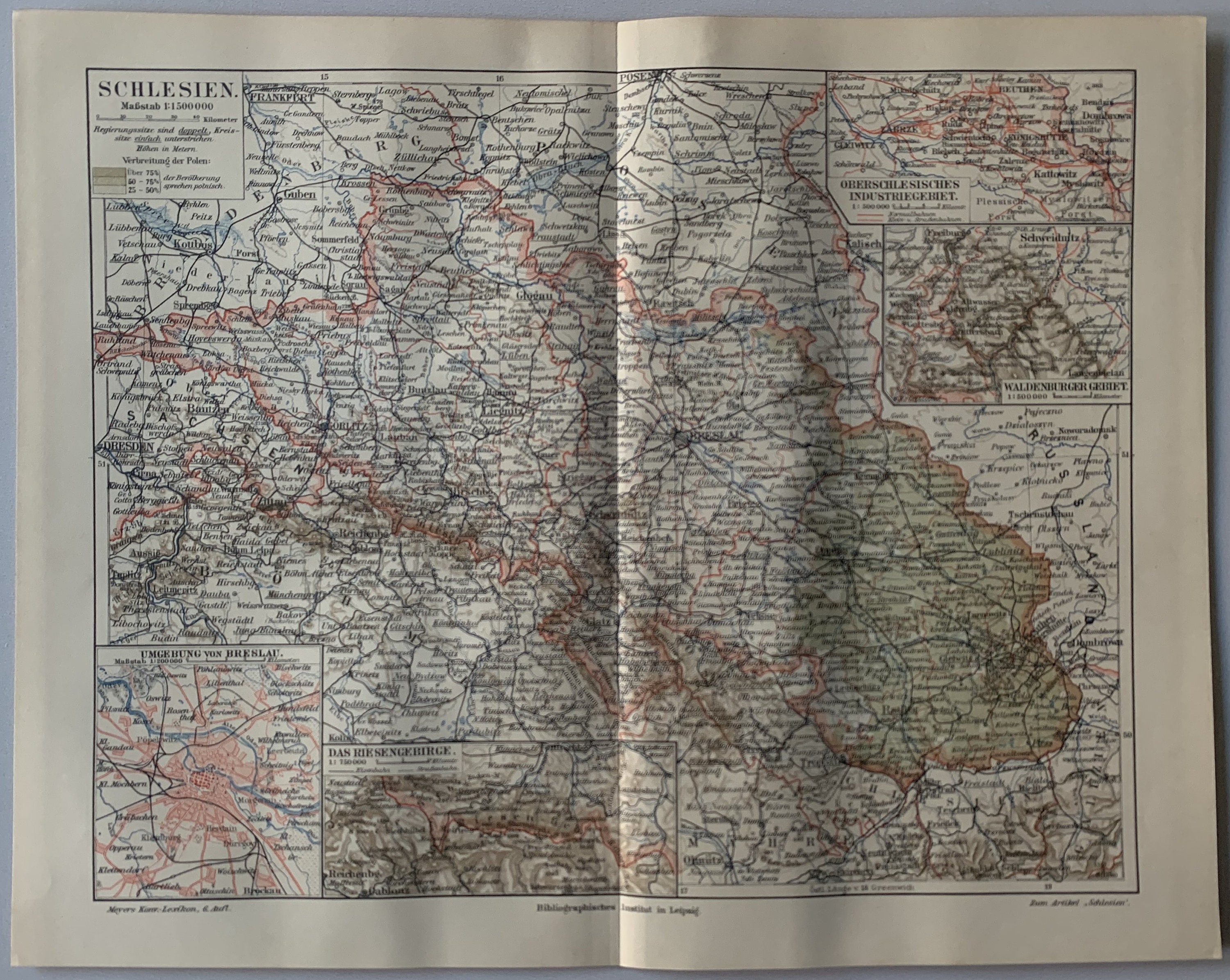 DE Silesia / Original 1907 Antique Map of Silesia / Schlesien - Etsy