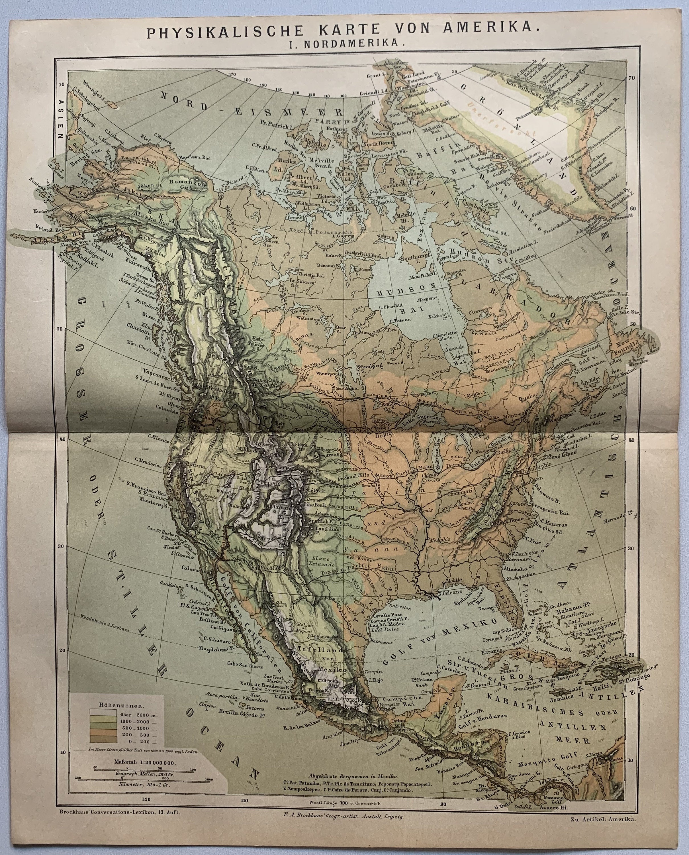 Geographical / Orig. 1882 Antique Geographical Map of North America - Etsy
