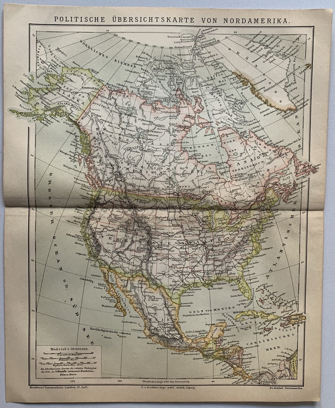 North America / Orig. 1885 Antique Map of North America - Etsy