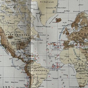 World Geogr / Orig. 1897 Antique Map of Earthquakes and Seaquakes - Etsy