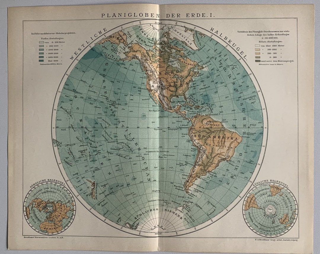 World / Orig. 1895 Antique Map of the Eastern Hemisphere - Etsy