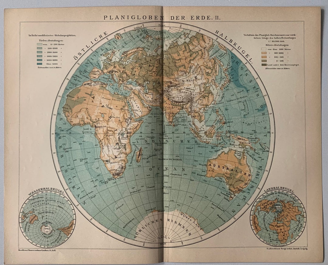 World / Orig. 1895 Antique Map of the the Western Hemisphere - Etsy