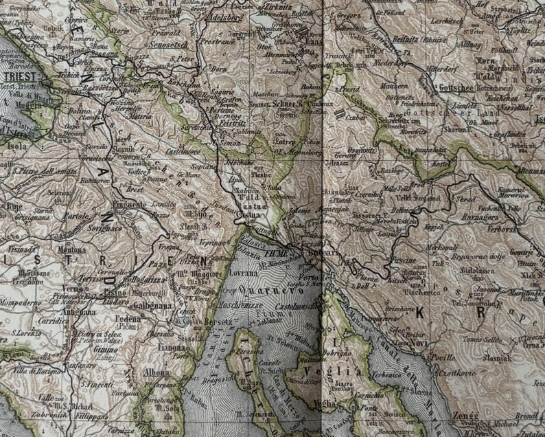 SI Slovenia/ Orig. 1897 Antique Map of Carniola - Istria - Etsy