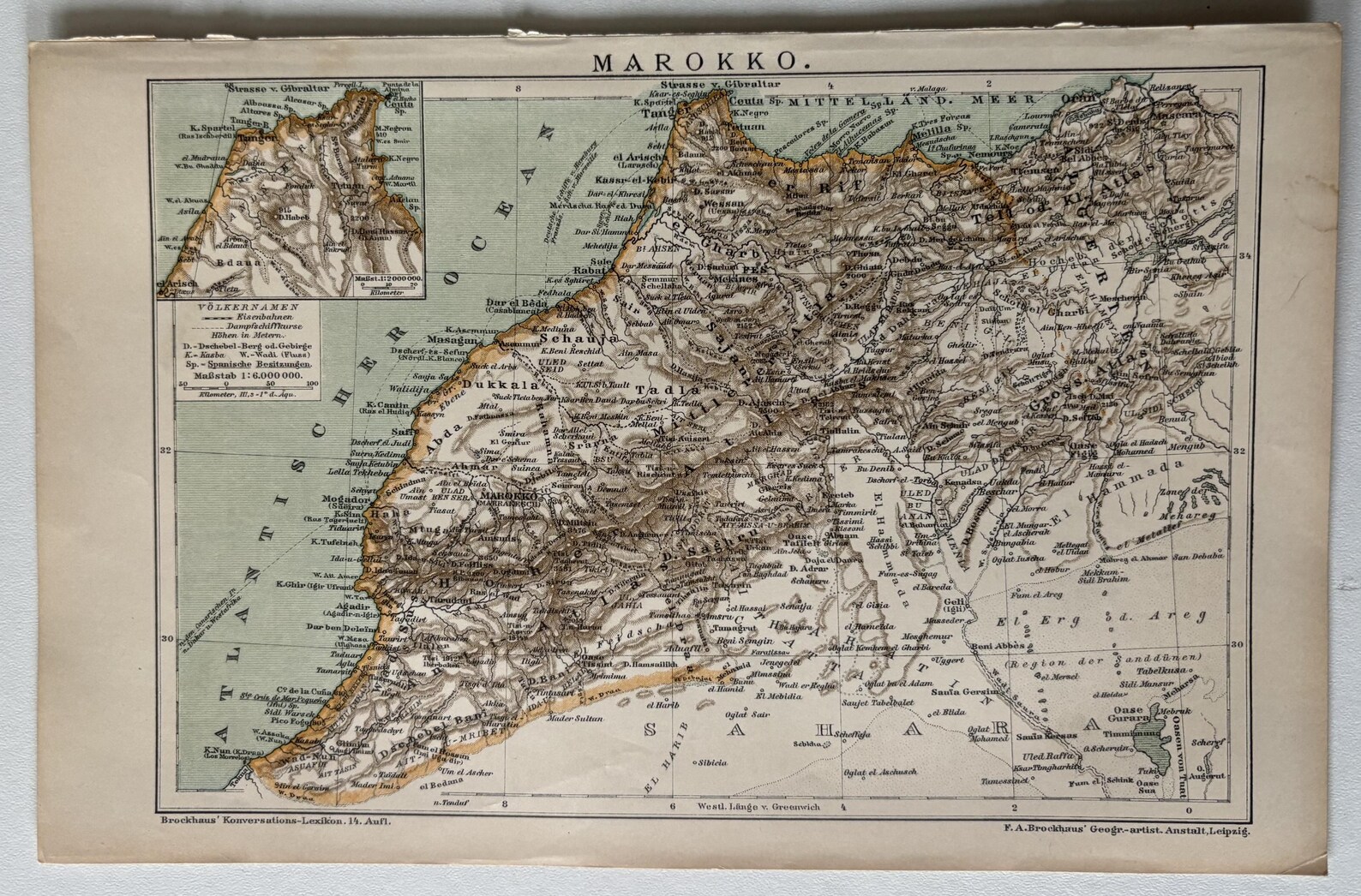 MA / Morocco / Orig. 1894 Antique Map of Morocco in North Africa - Etsy