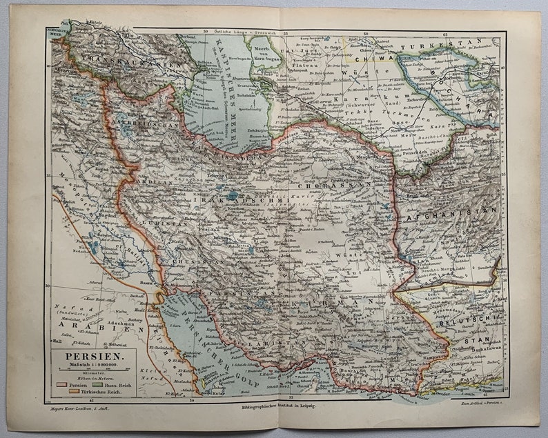 Middle East / Orig. 1896 Antique Map of the Middle East / Persia - Etsy