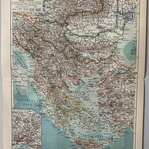 Southeast Europe / Orig. 1903 Antique Map of the Balkans - Etsy
