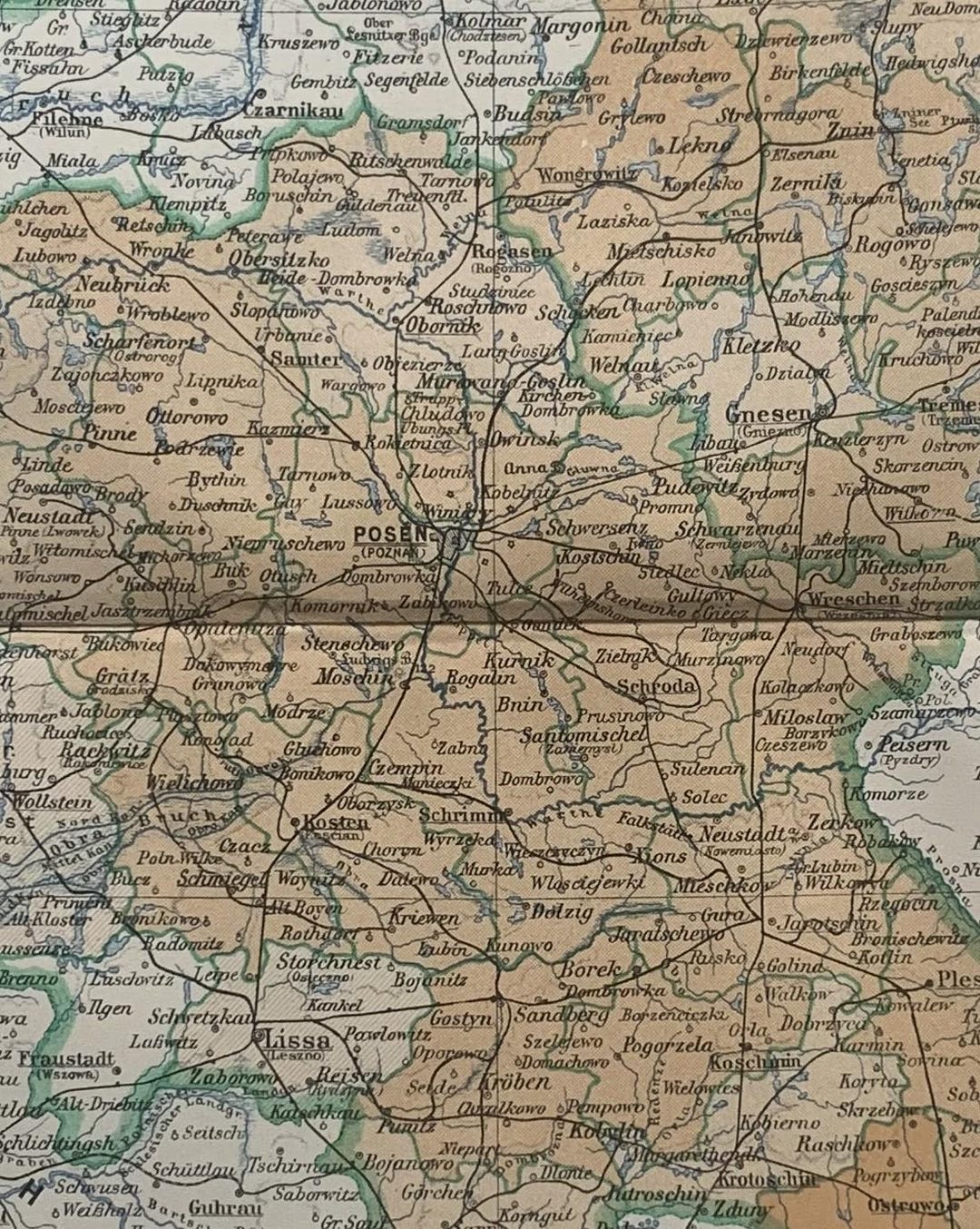 PL Poznan / Orig. 1908 Antique Map of Poznan / Posen - Etsy