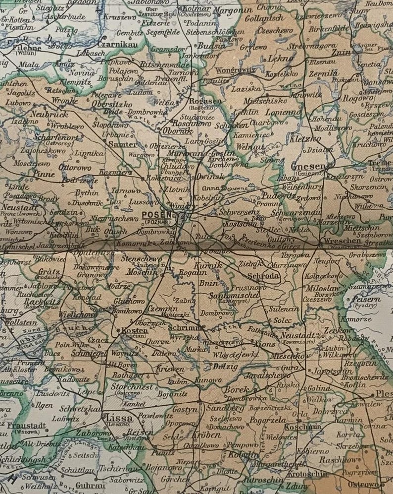 PL Poznan / Orig. 1908 Antique Map of Poznan / Posen - Etsy