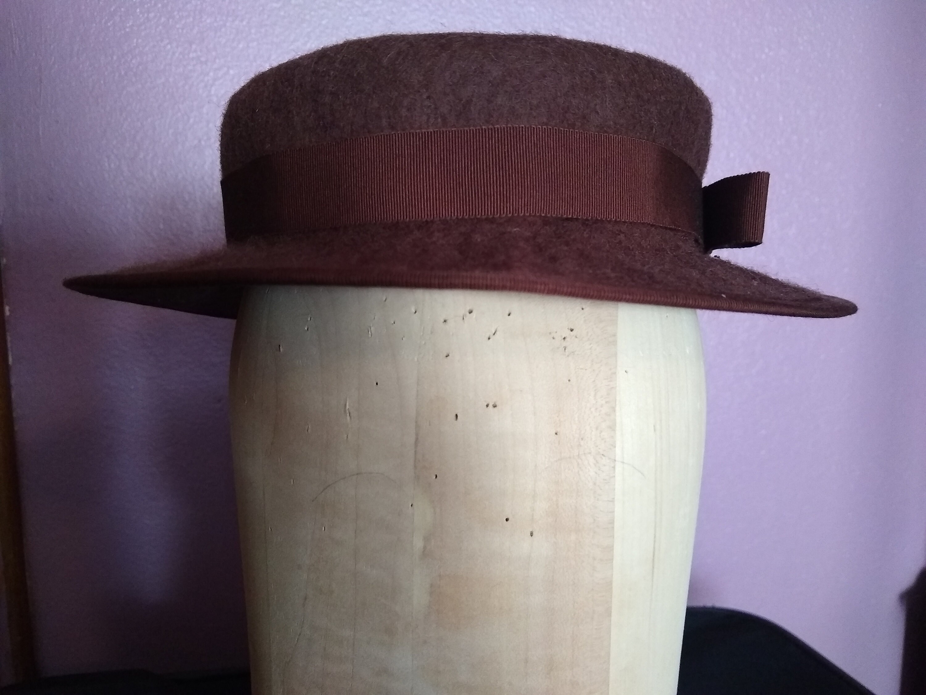 Edwardian 1930s 1940s Vintage Inspired Ladies Brown Boater Sailor Hat ...