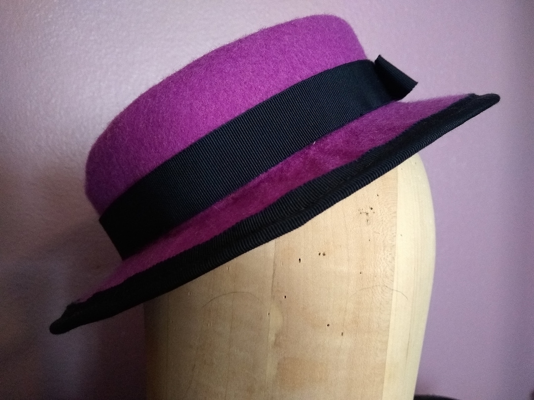 Edwardian 1930s 1940s Vintage Inspired Ladies Orchid Purple and Navy ...