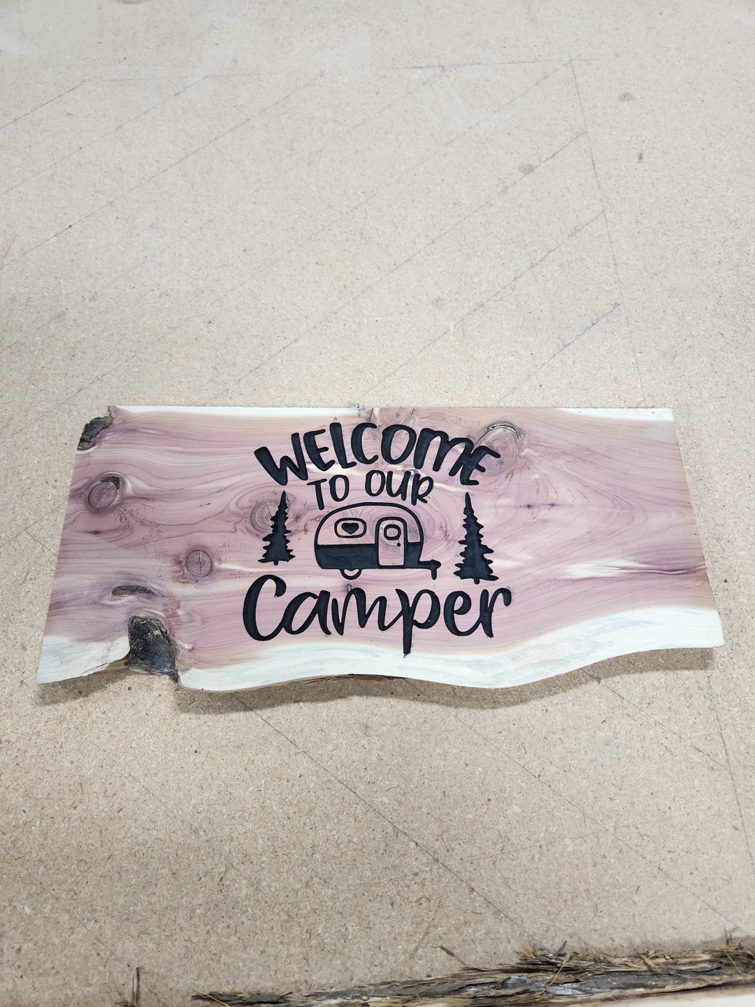 Live Edge Welcome to Our Camper Sign Decor - Etsy