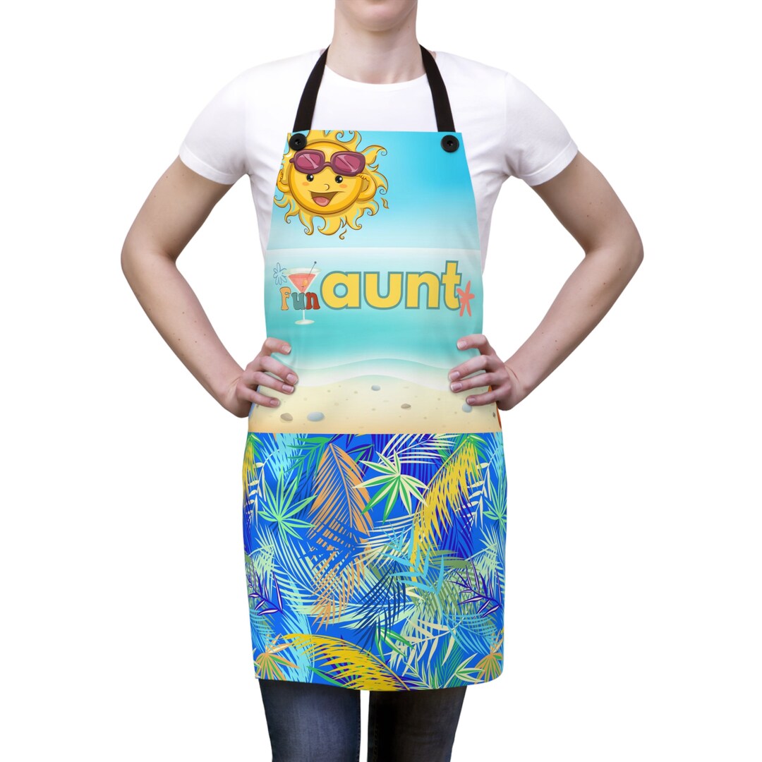 Fun Aunt Apron AOP, OOAK Fun Aunt Beach Design, Cool Aunt Gift, Beach ...