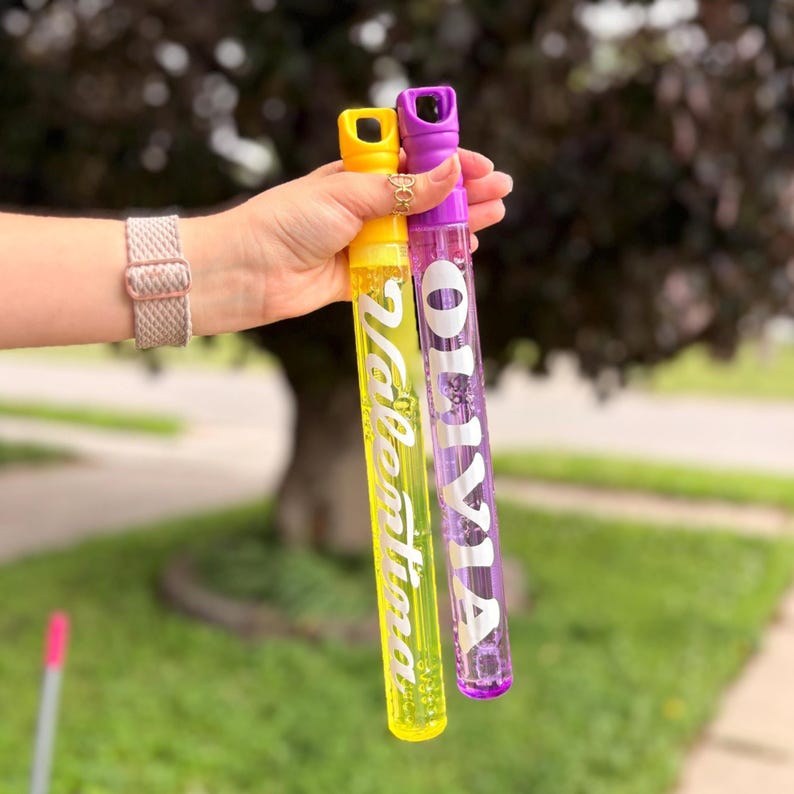 Personalized Bubble Wands | Custom Name Party Favors, Kids Birthday ...