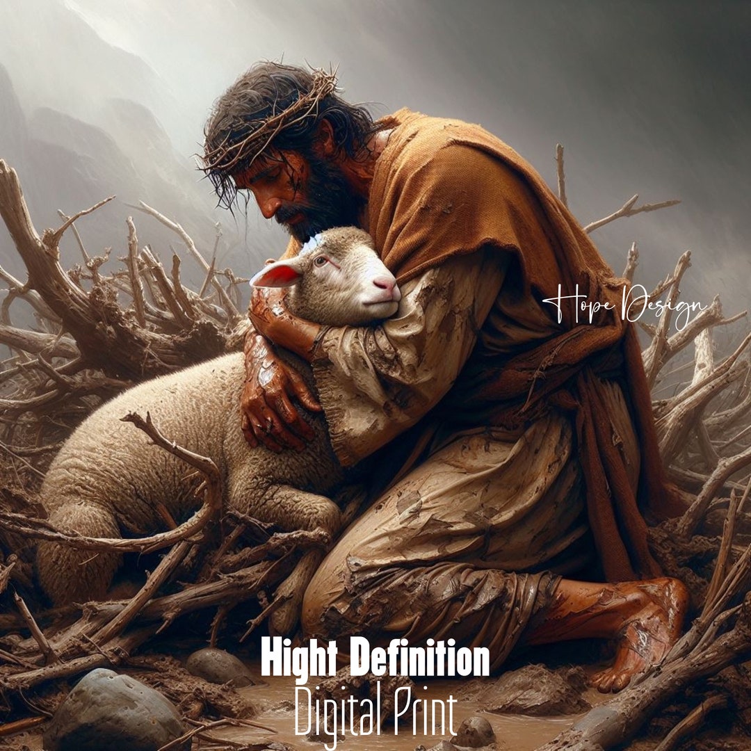 Jesus Finds Lost Lamb Digital Download - Etsy