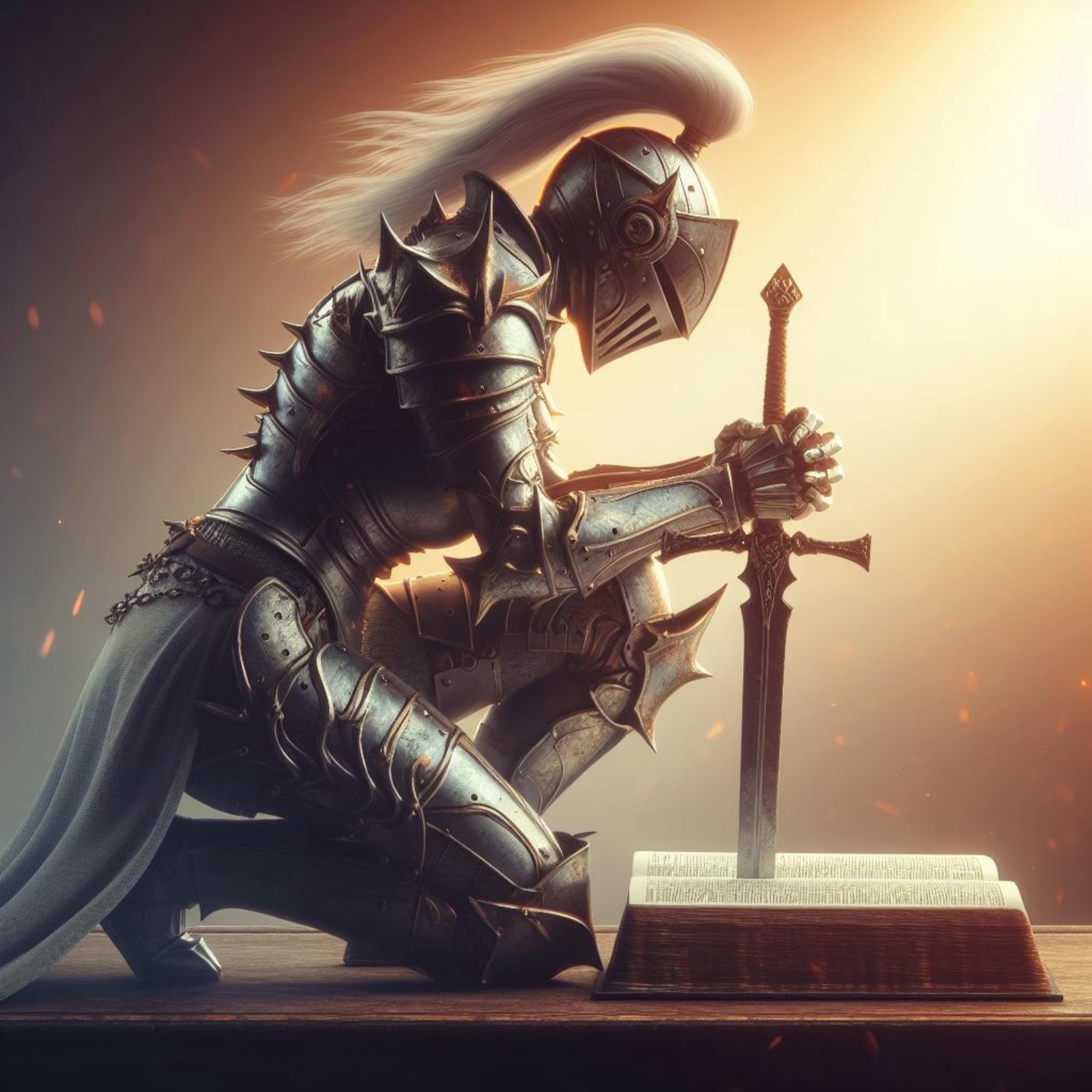 Armor of God Bundle – Knight Praying Over Bible, Ephesians 6:10 ...