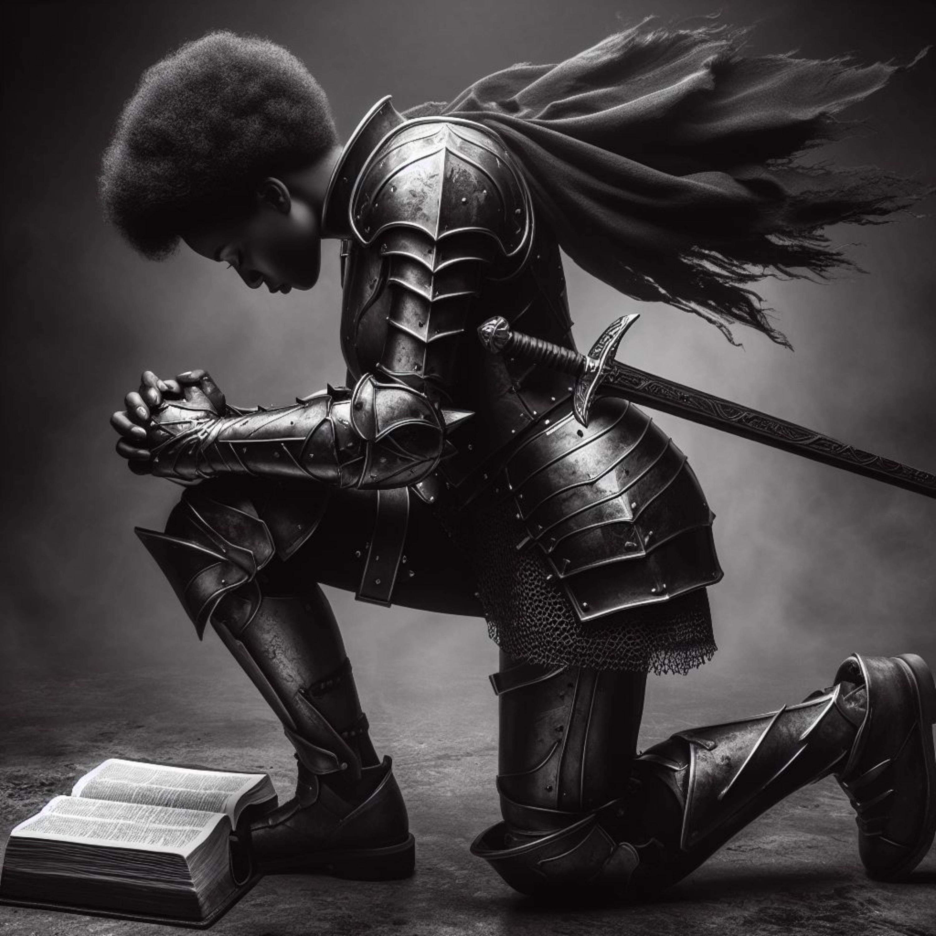 Armor of God Bundle – Knight Praying Over Bible, Ephesians 6:10 ...
