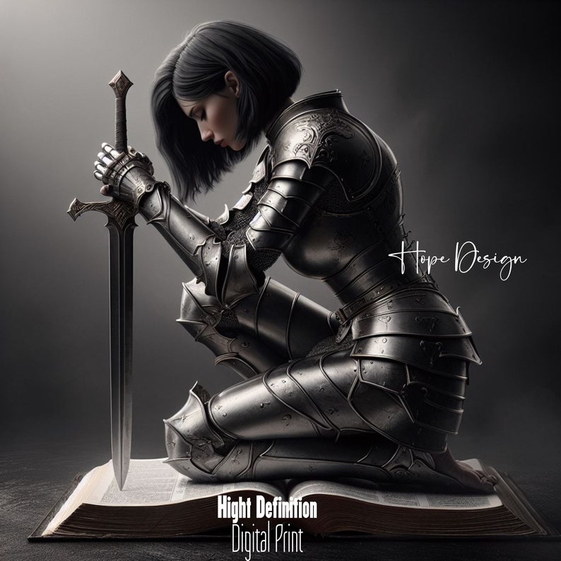 Armor of God Bundle – Knight Praying Over Bible, Ephesians 6:10 ...