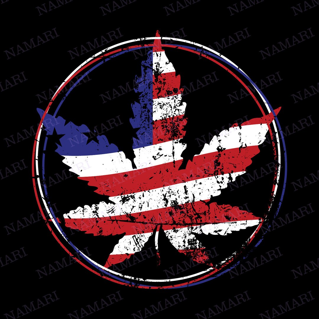 US Flag in Pot Leaf Graphic Art Vector - Etsy