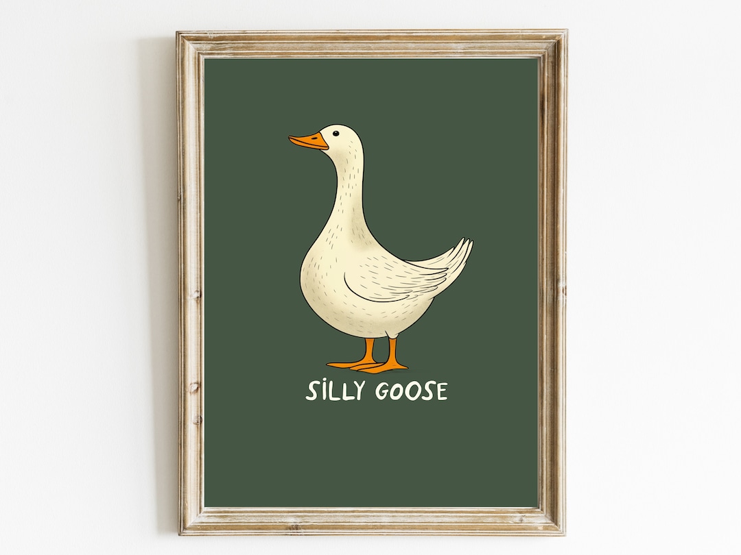Silly Goose Art Print, Nursery Wall Decoration, Kids Room Decor ...