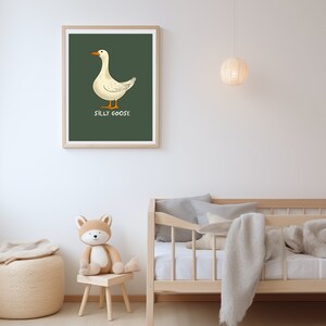 Silly Goose Art Print, Nursery Wall Decoration, Kids Room Decor ...