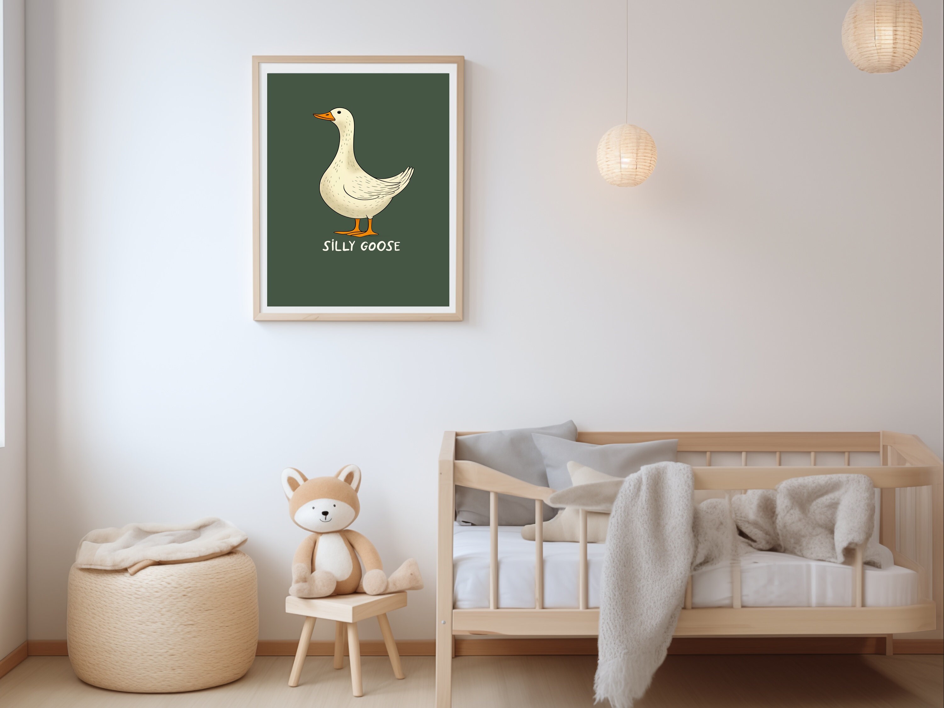 Silly Goose Art Print, Nursery Wall Decoration, Kids Room Decor ...