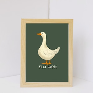 Silly Goose Art Print, Nursery Wall Decoration, Kids Room Decor ...